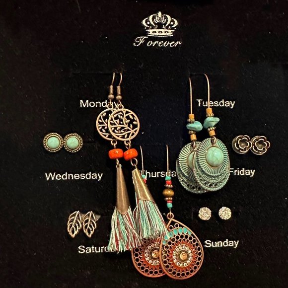Homemade | Jewelry | 7 Days Of The Week Earrings Set Weekly Jewelry ...